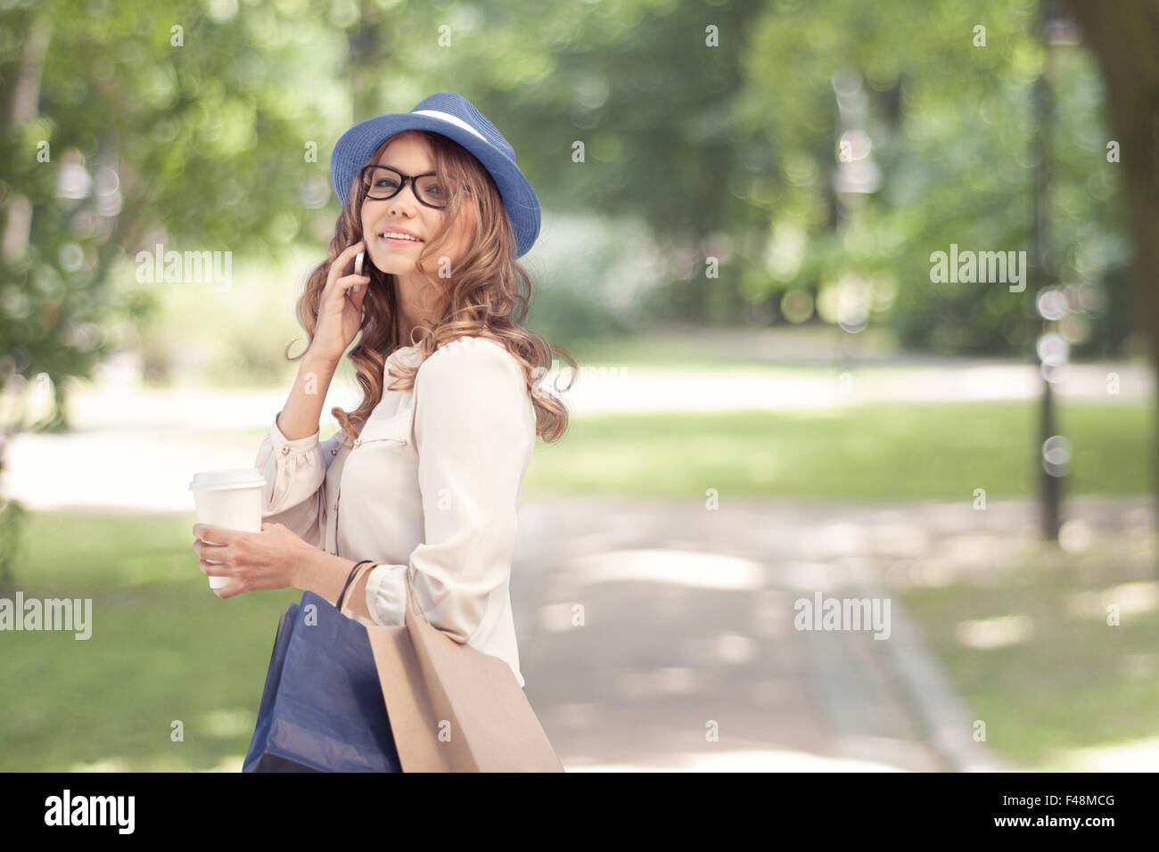 Talking and smiling Stock Photo - Alamy