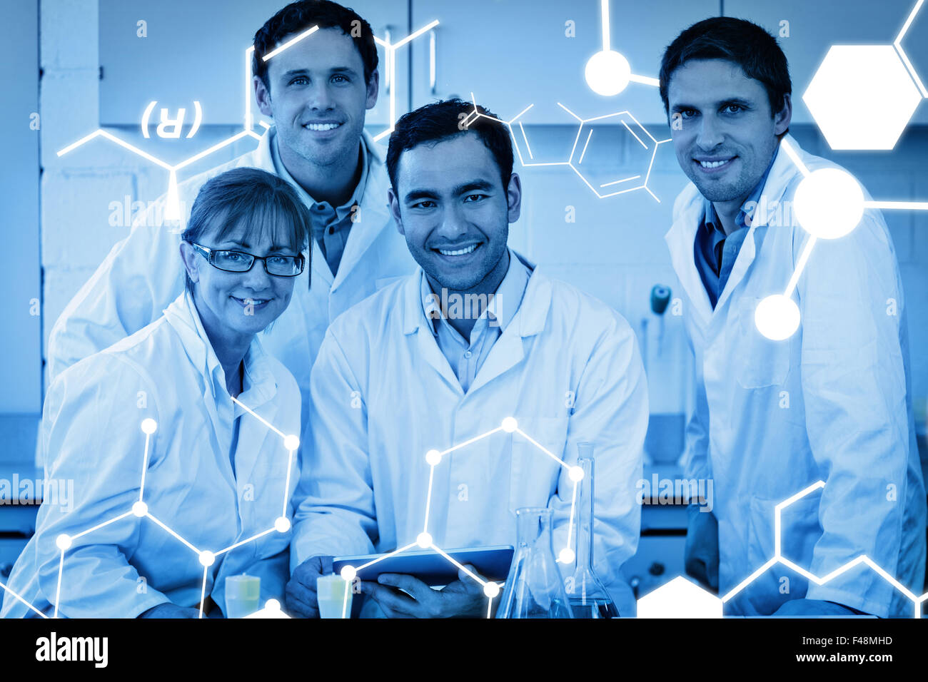 Standing science technology examining expertise laboratory hi-res stock ...