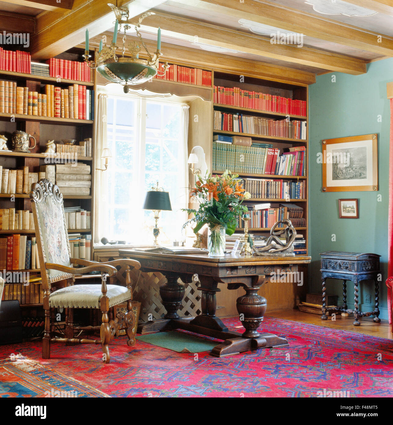 Library at a country estate Stock Photo - Alamy