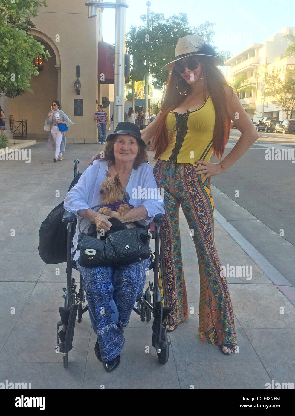 Phoebe Price out and about with her mother, Flora and dog, Henry in ...