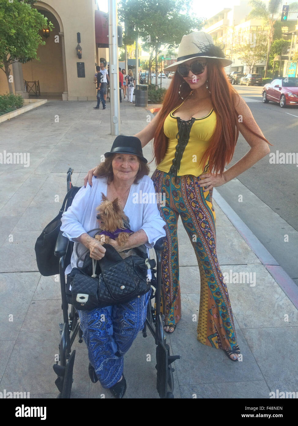 Phoebe Price out and about with her mother, Flora and dog, Henry in ...