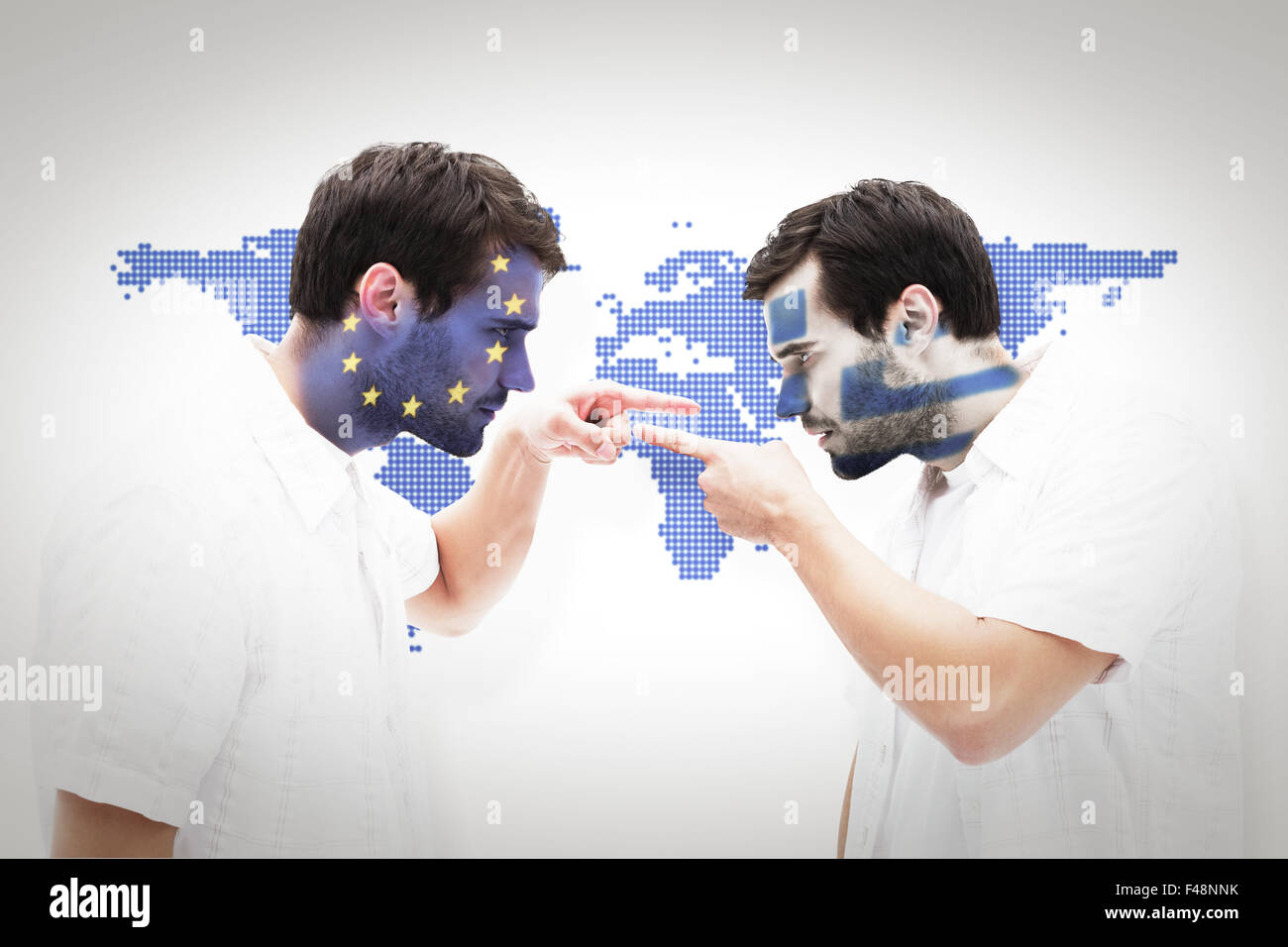 Man pointing finger world map hi-res stock photography and images - Alamy