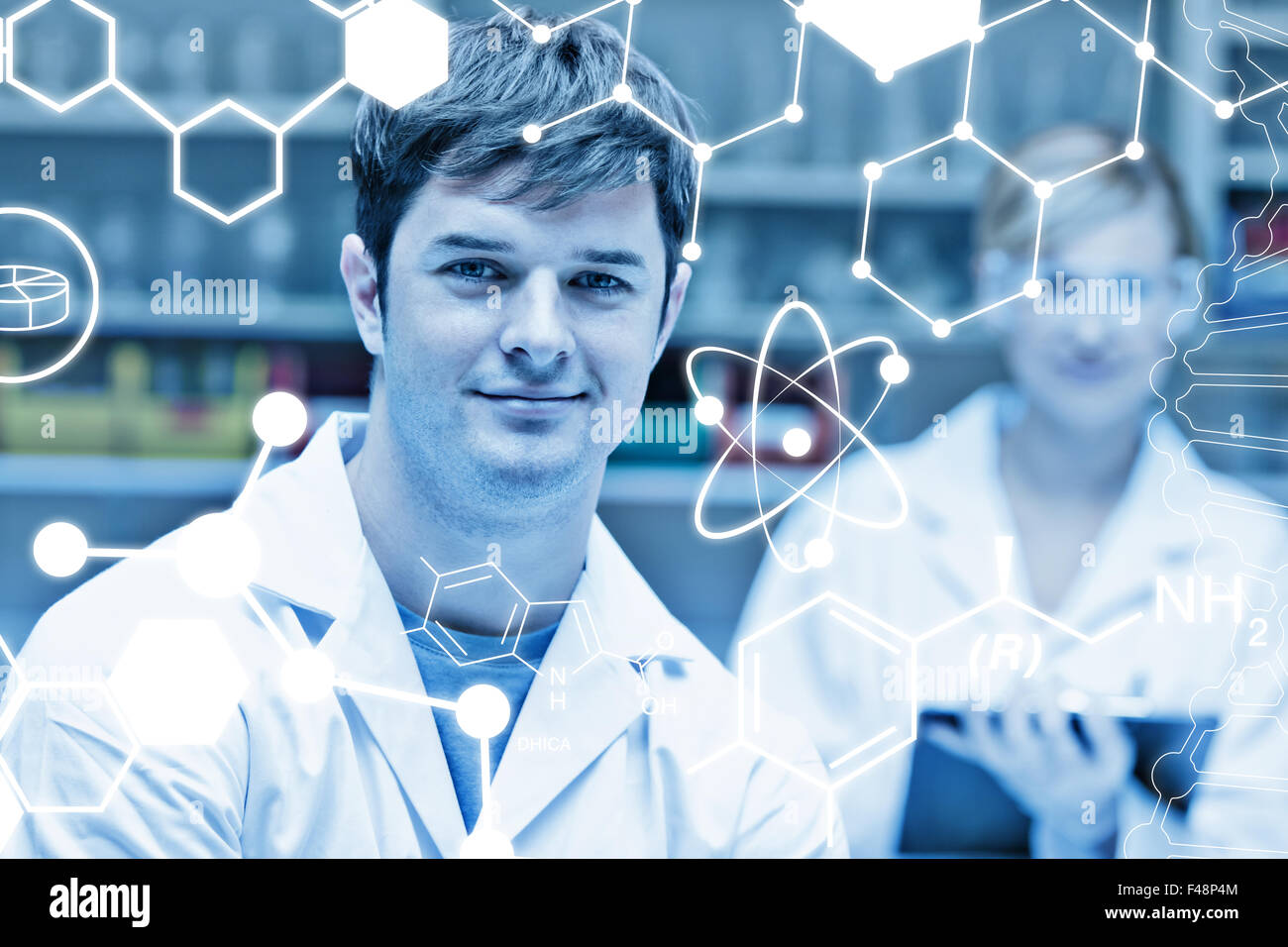 Composite image of science graphic Stock Photo - Alamy