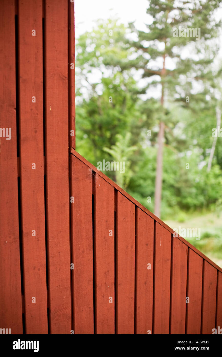 A red fence, close-up, Sweden Stock Photo - Alamy