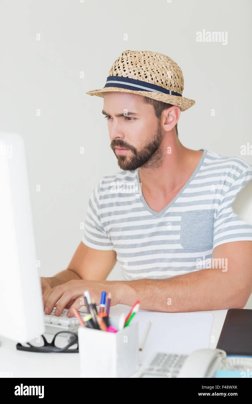 Serious handsome man using hi-res stock photography and images - Alamy