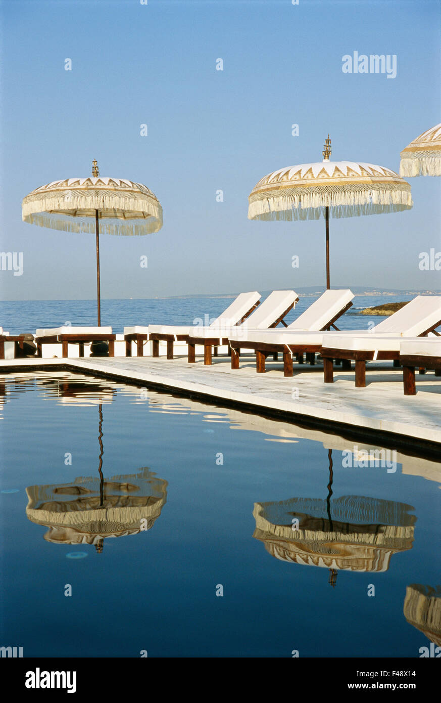 Swimming-pool by the sea, Mallorca, Spain Stock Photo - Alamy