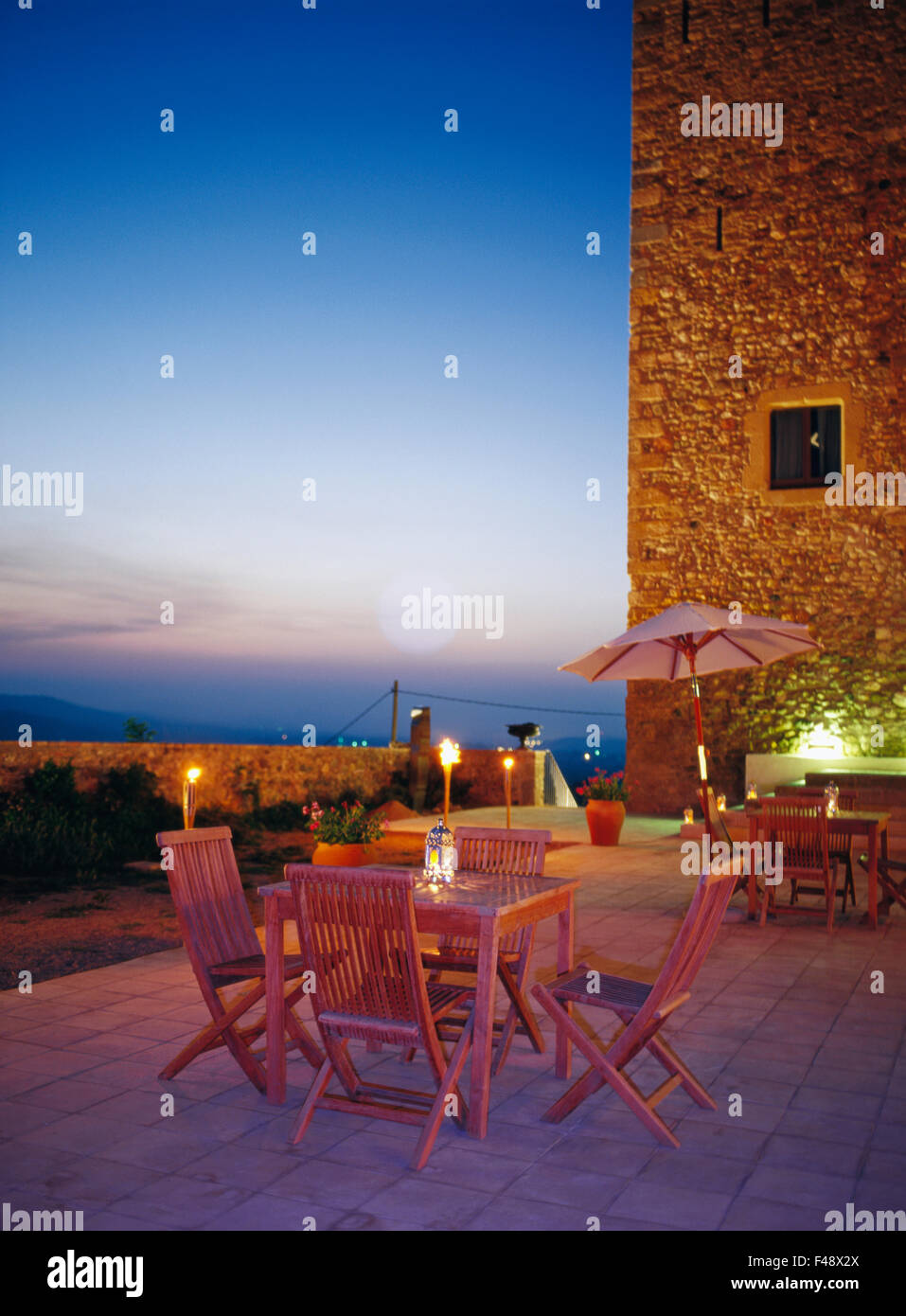 Terrace at night time Stock Photo - Alamy