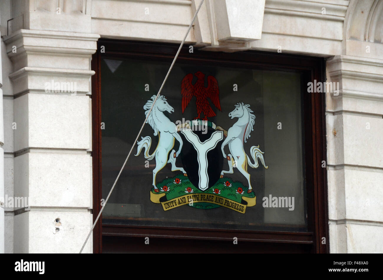 London, UK, 7 May 2014, Nigerian Embassy 9 Northumberland Ave, London ...