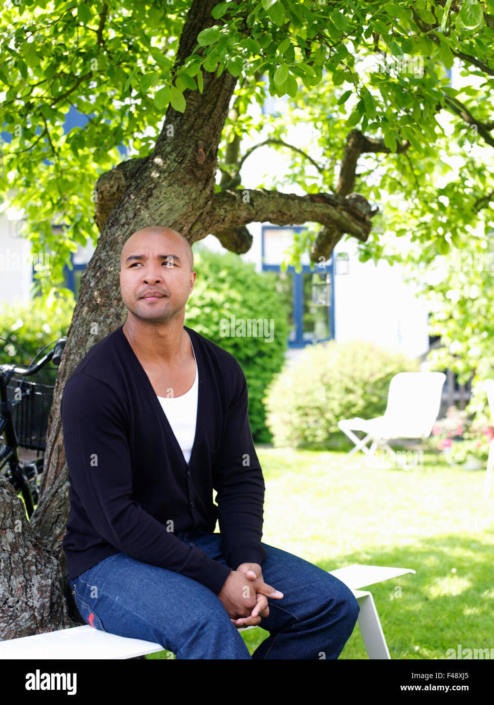 A man in the garden Stock Photo - Alamy