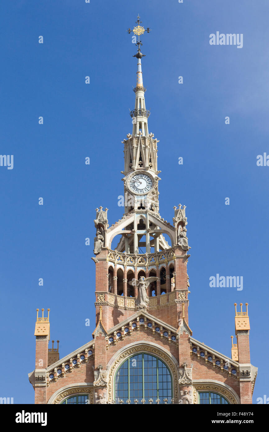 exterior of the St. Mary of the Pine Tree church in Barcelona Spain ...