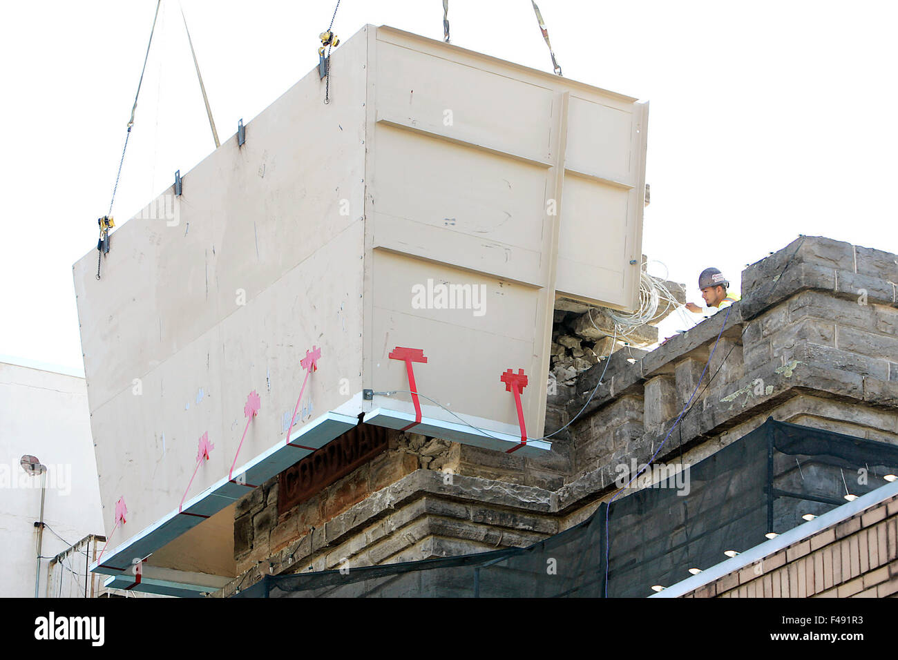 Napa, CA, USA. 13th Oct, 2015. Workers were on site at the Goodman ...