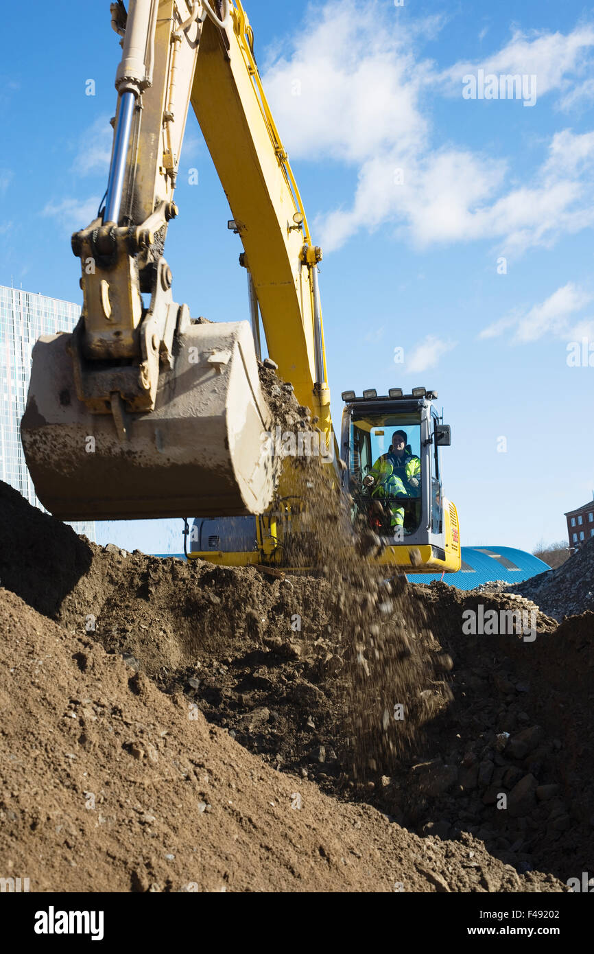Excavator at work, Sweden Stock Photo - Alamy