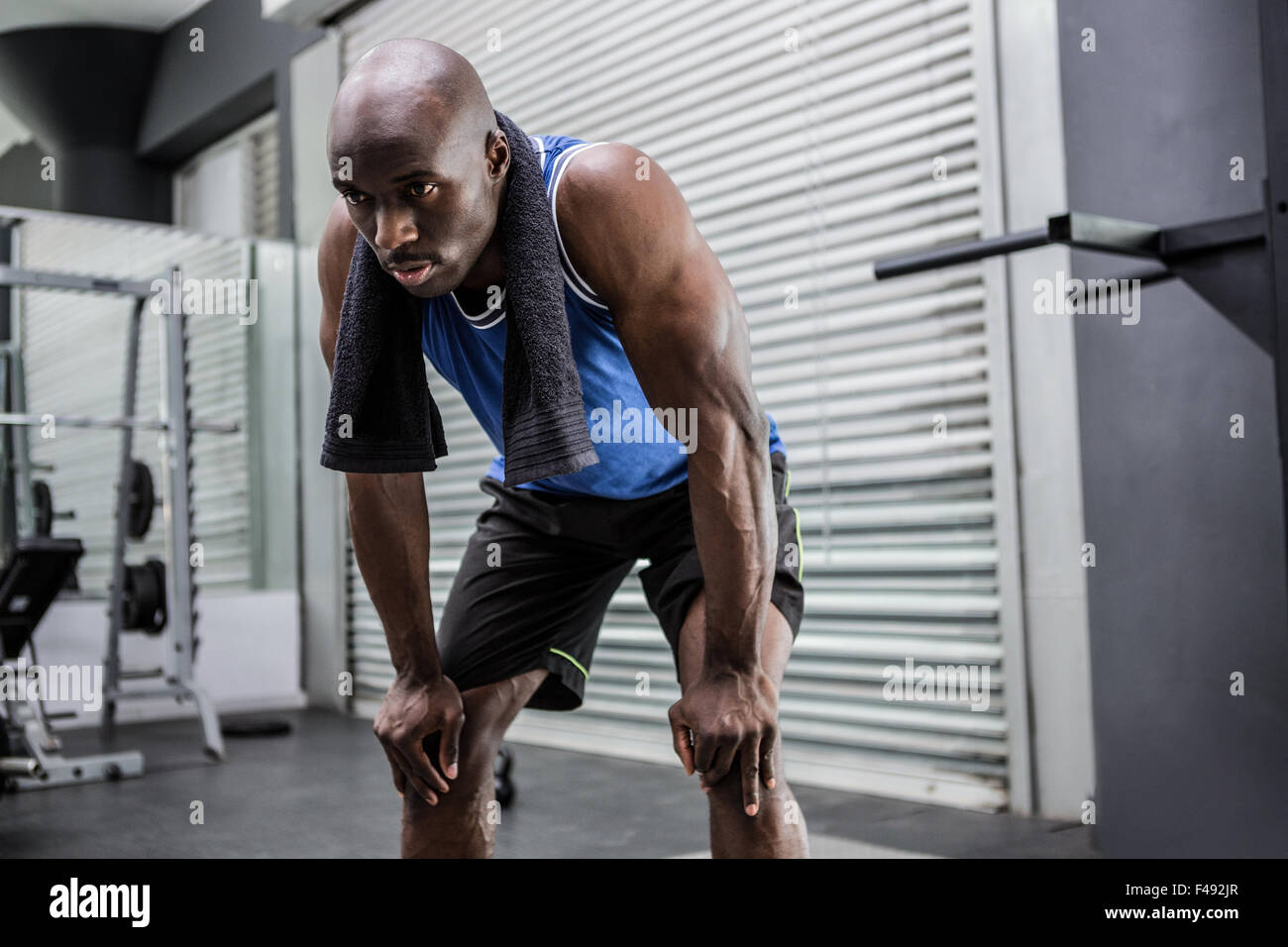 Young Bodybuilder looking exhausted Stock Photo - Alamy