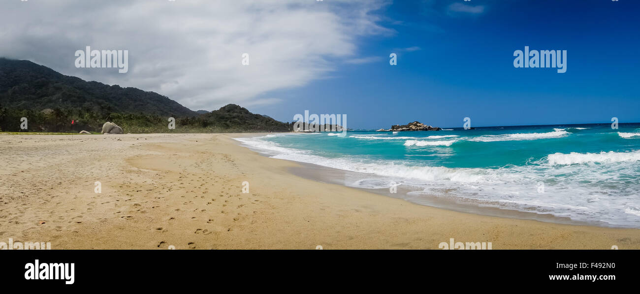 Incredible sea landscape in Tayrona National Park, Colombia Stock Photo ...