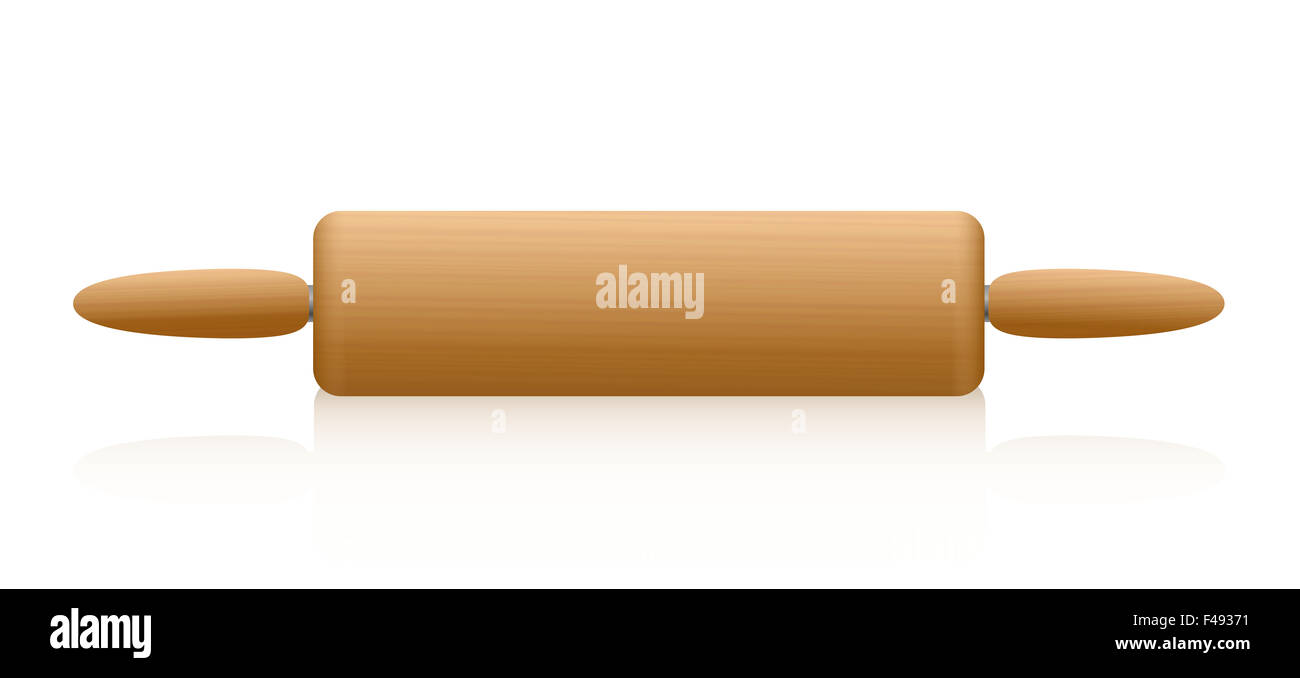 Rolling pin with wooden texture. Illustration over white background ...
