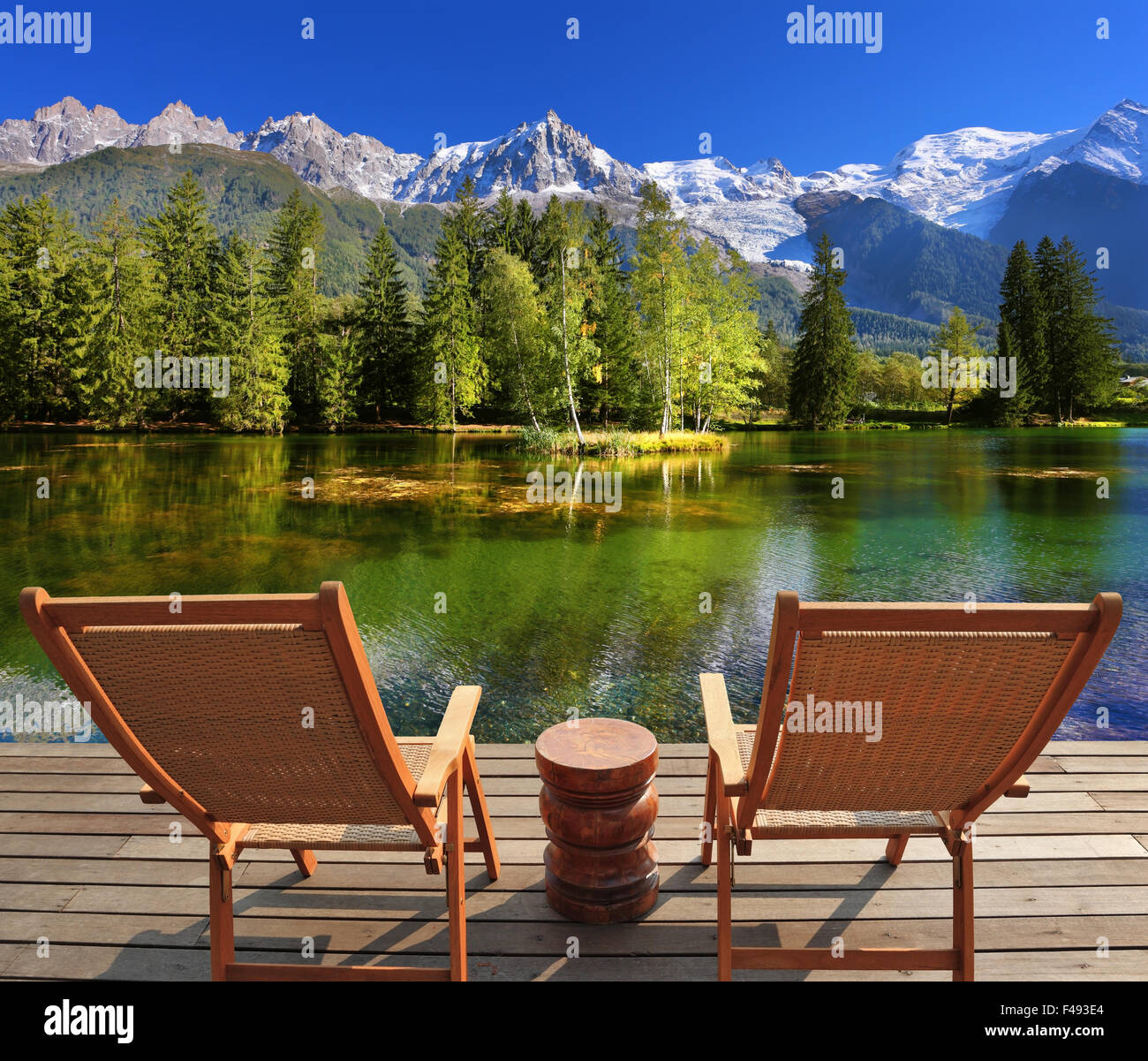Comfortable lounge chairs for rest Stock Photo - Alamy