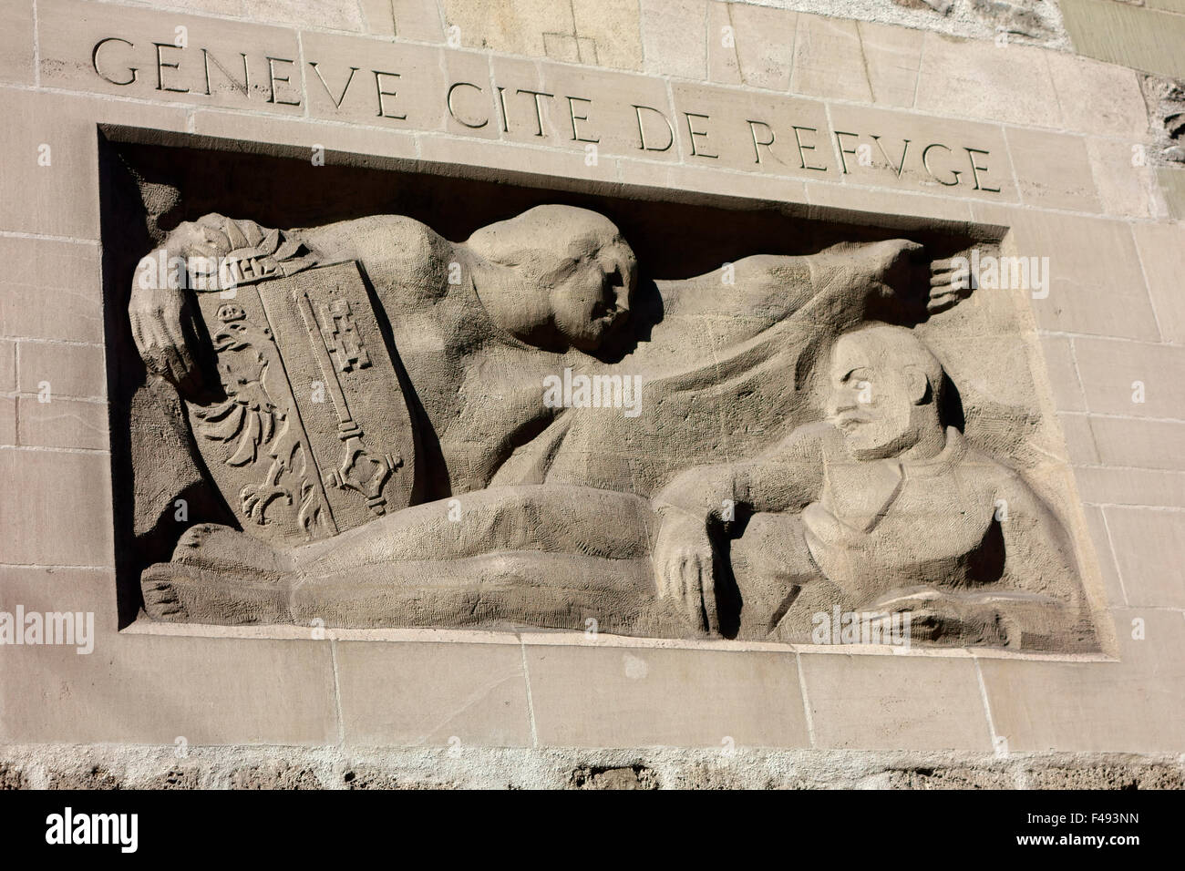 The relief with Vladimir Lenin's head, Molard Tower (Tour du Molard ...