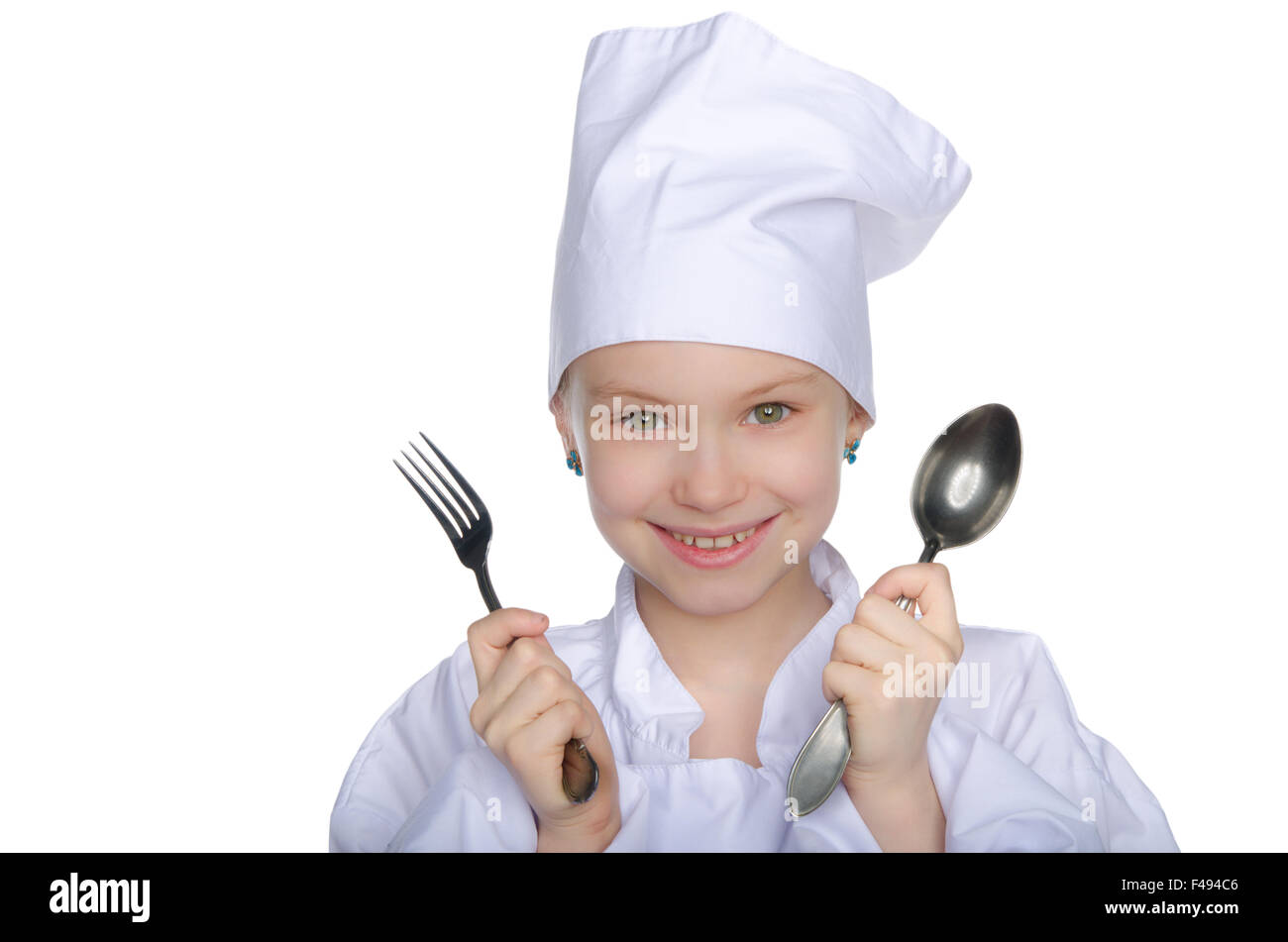Chef cook hat fork spoon hi-res stock photography and images - Alamy