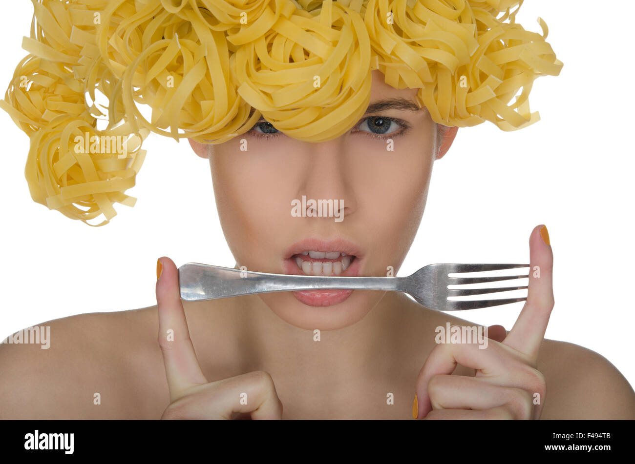 Woman fork studio hi-res stock photography and images - Alamy