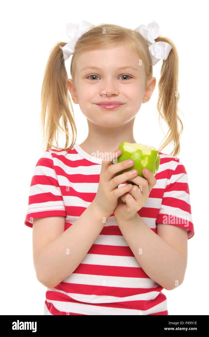 Girl child eating apple hi-res stock photography and images - Alamy