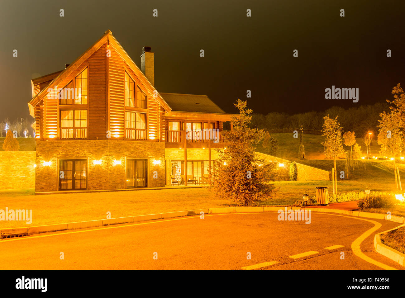 Nice modern house during evening hours Stock Photo - Alamy