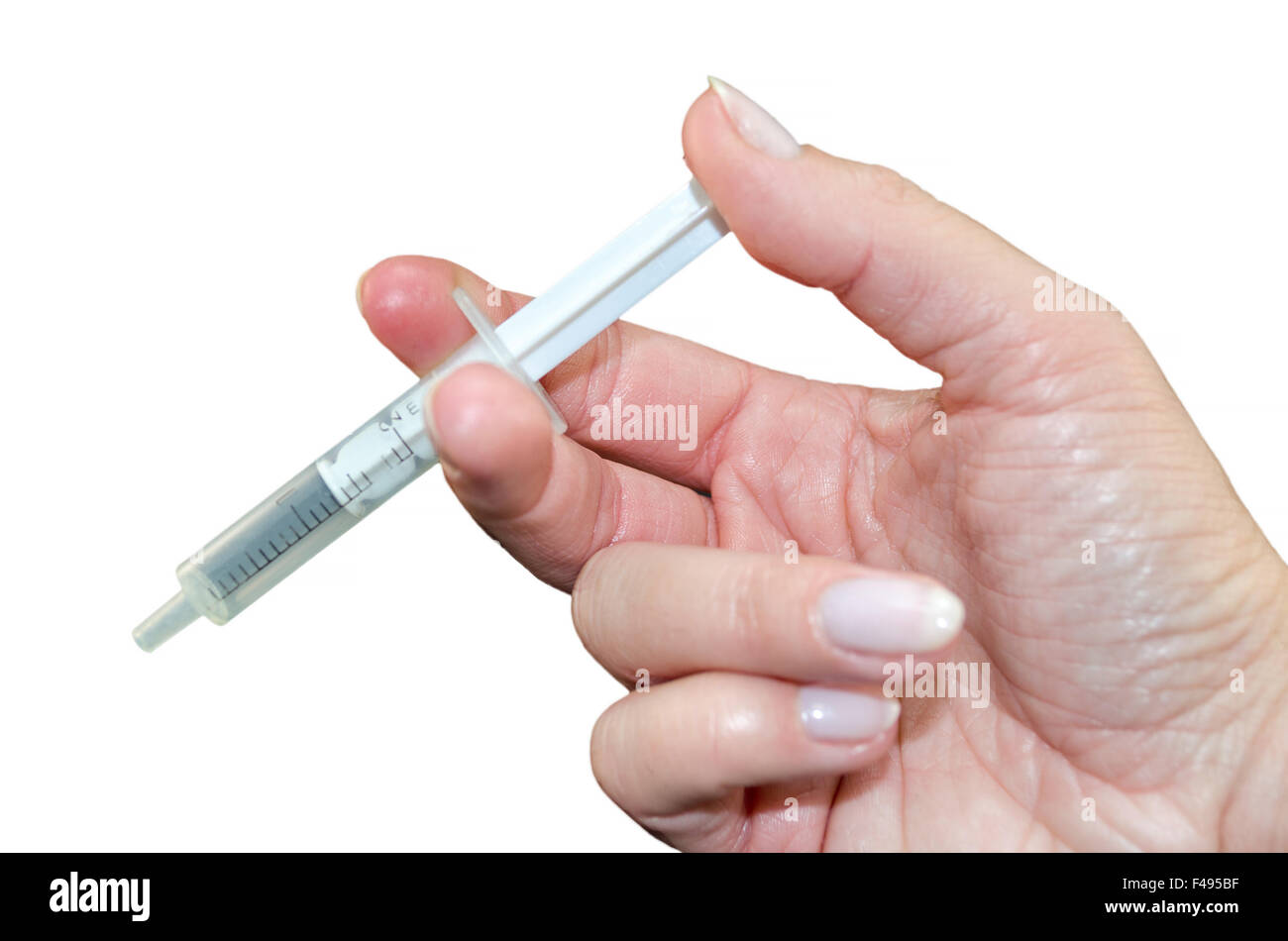 Hand with syringe hi-res stock photography and images - Alamy