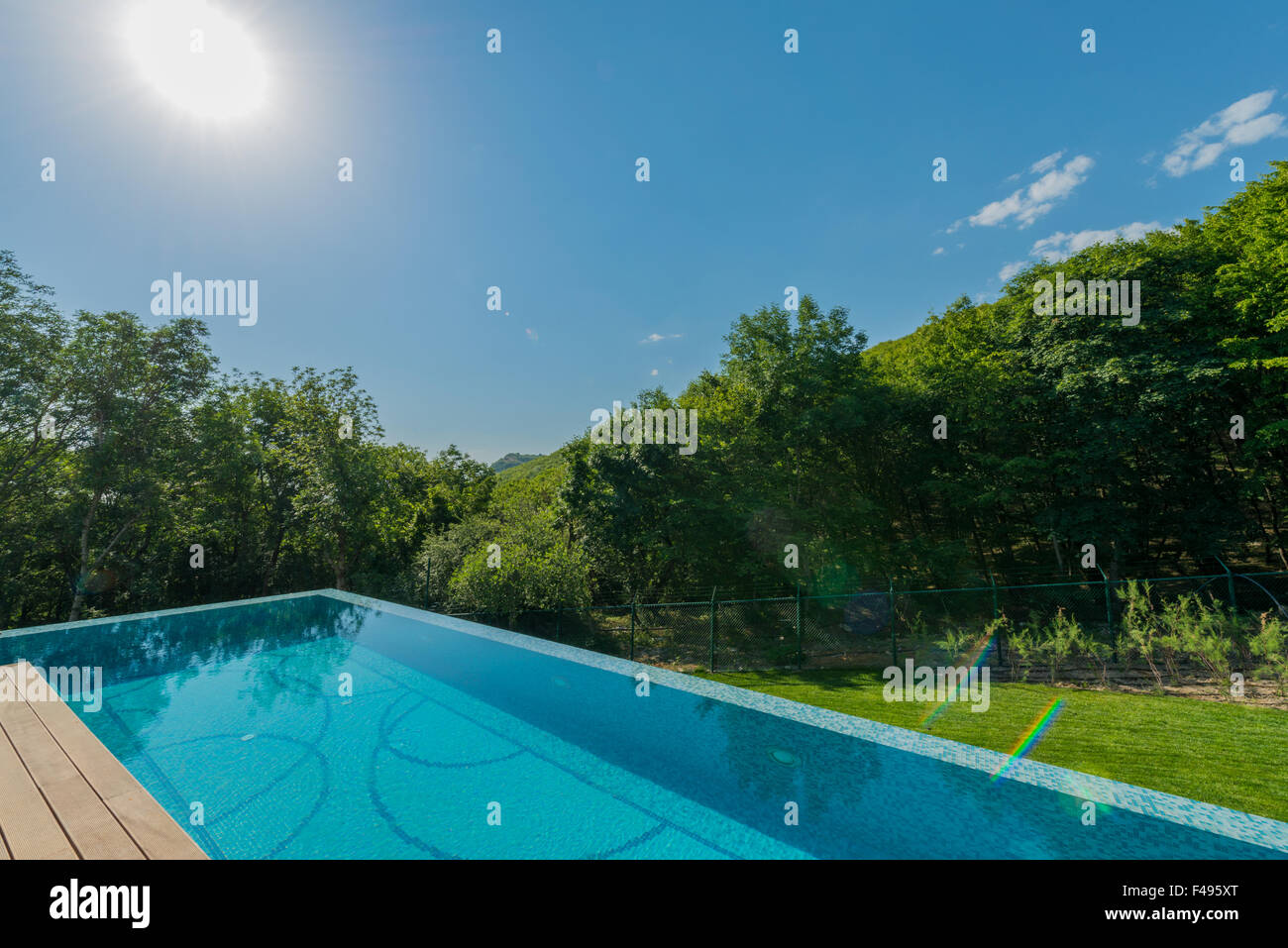 Infinity pool on the bright summer day Stock Photo - Alamy