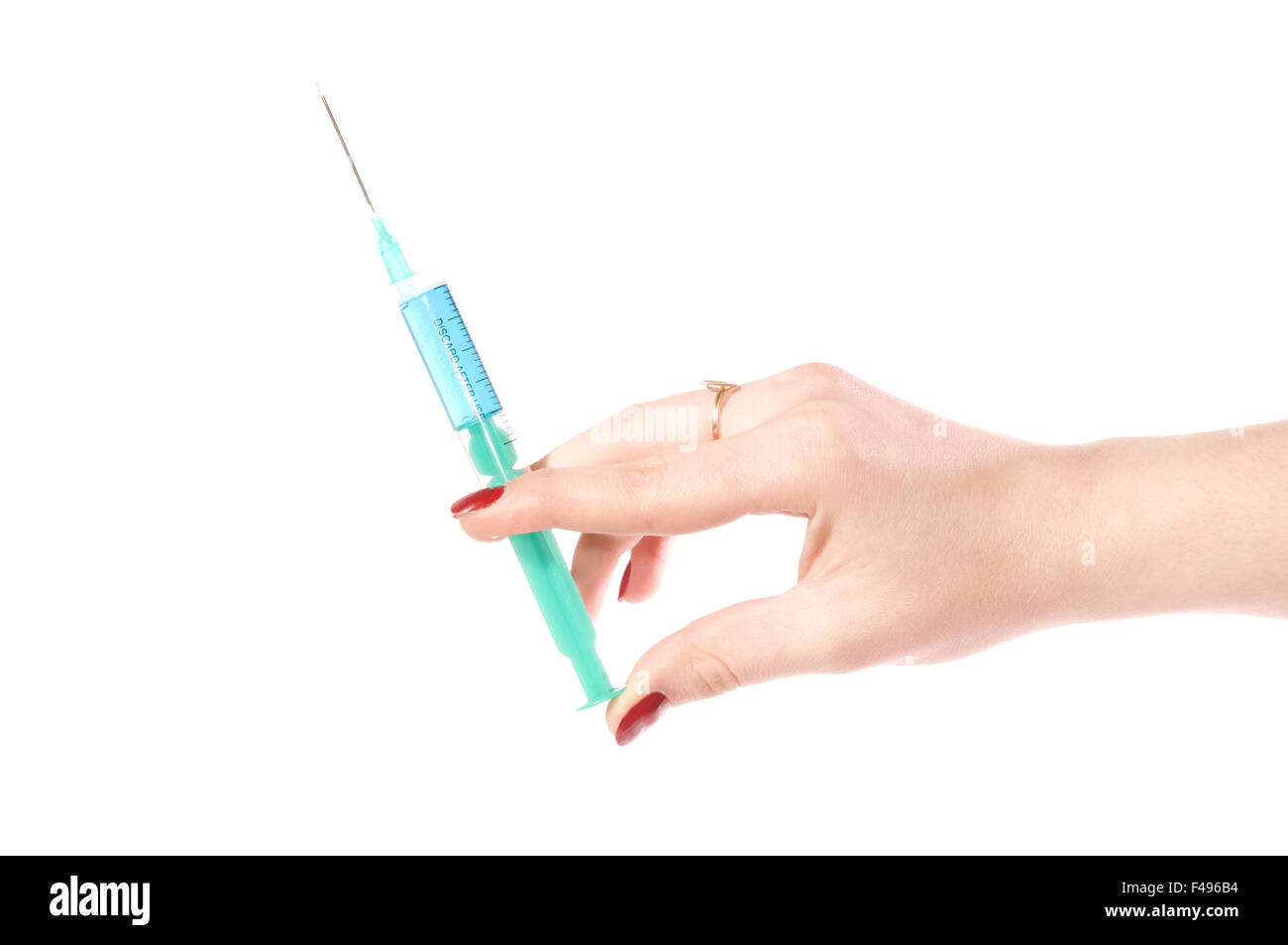 Hand with a syringe Stock Photo - Alamy