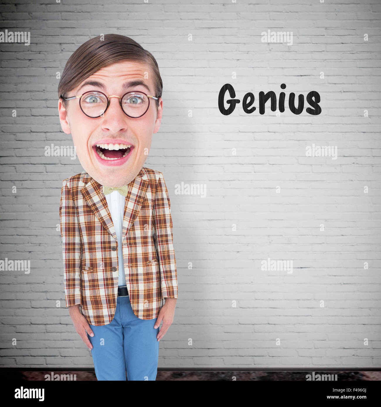 Composite image of nerd smiling Stock Photo - Alamy