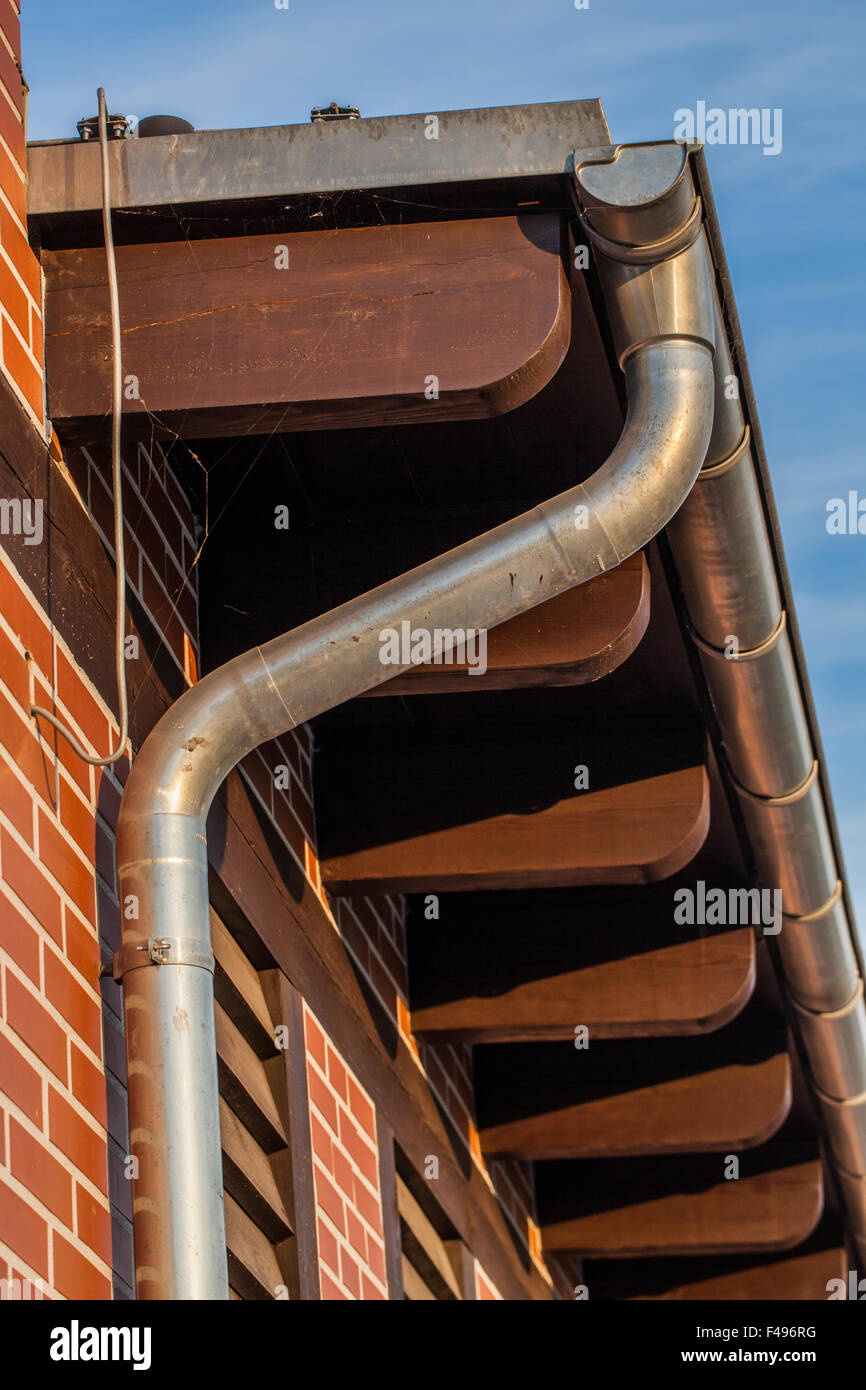 gutter pipe and brick wall Stock Photo - Alamy