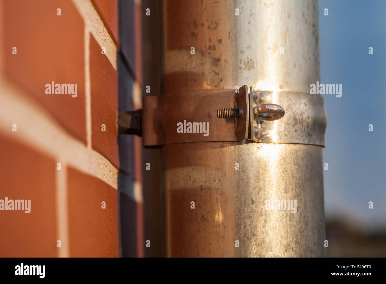 gutter pipe and brick wall Stock Photo - Alamy