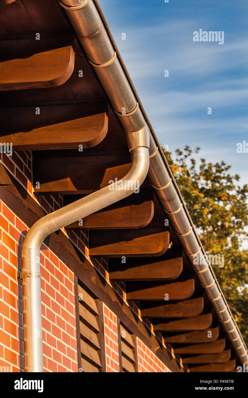 gutter pipe and brick wall Stock Photo - Alamy