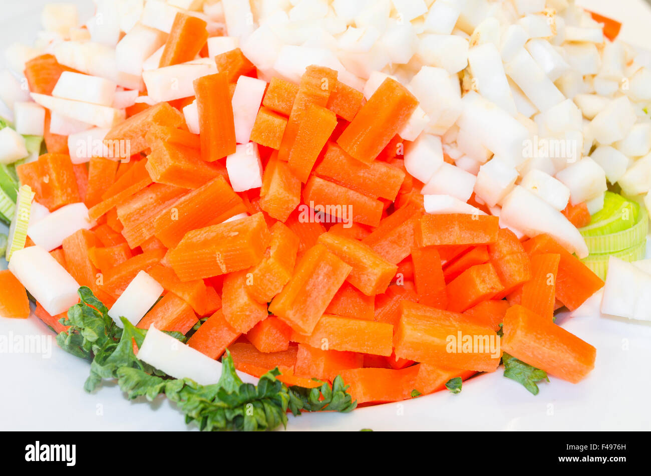Chopped vegetable varieties Stock Photo - Alamy
