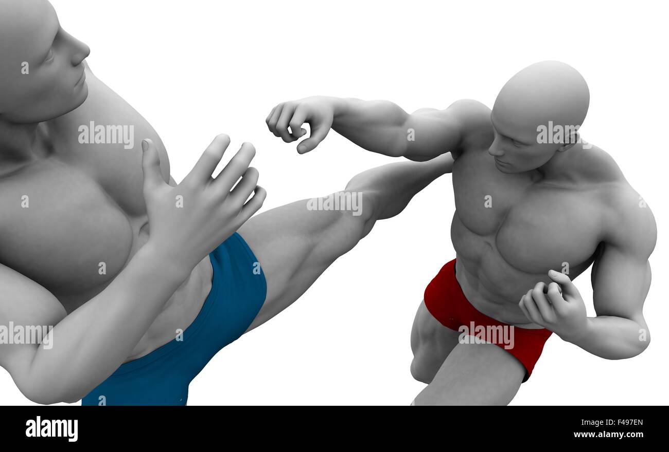 Fighting or Warrior Spirit with Men Fighting Stock Photo - Alamy