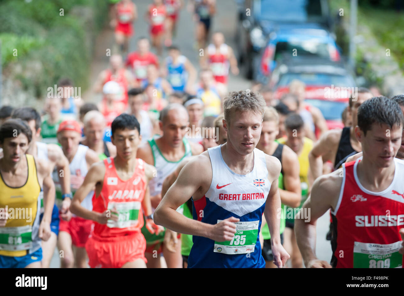 2015 World Mountain Running Championship Wales UK. 68 elite athletes ...