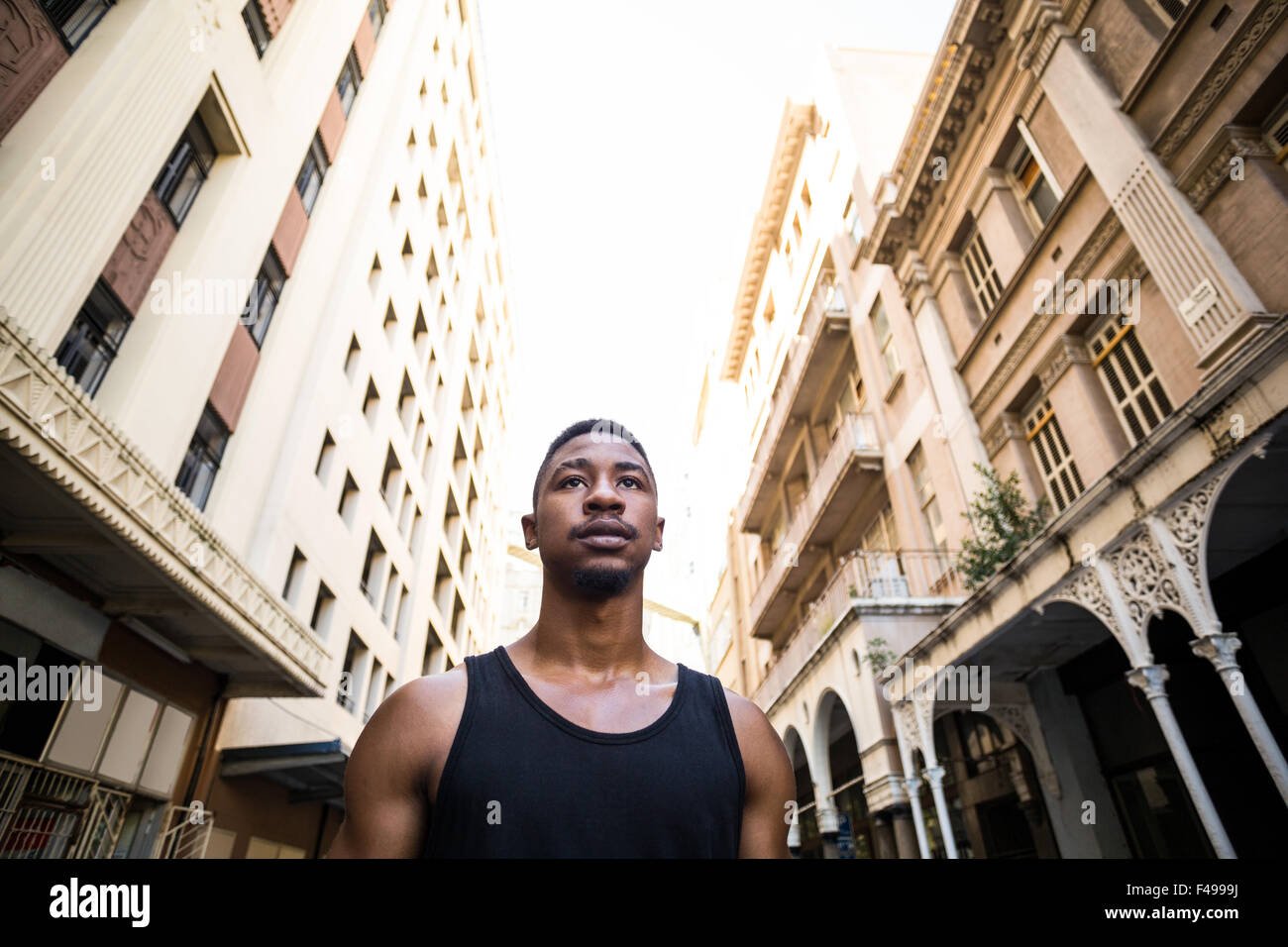 A focused man looking away Stock Photo - Alamy