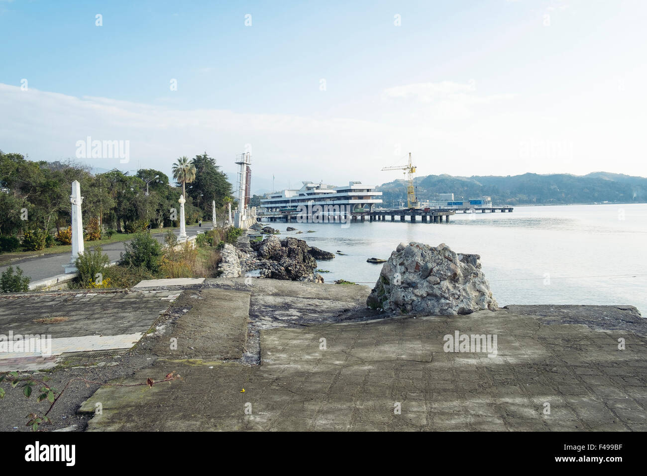 The black sea beach front in Sukhumi, Abkhazia Stock Photo - Alamy
