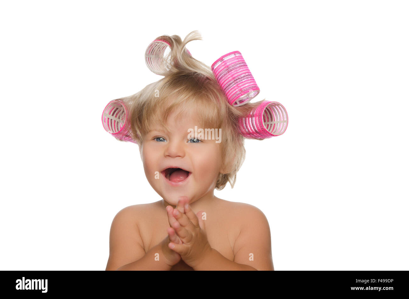 Girl hair rollers hi-res stock photography and images - Alamy