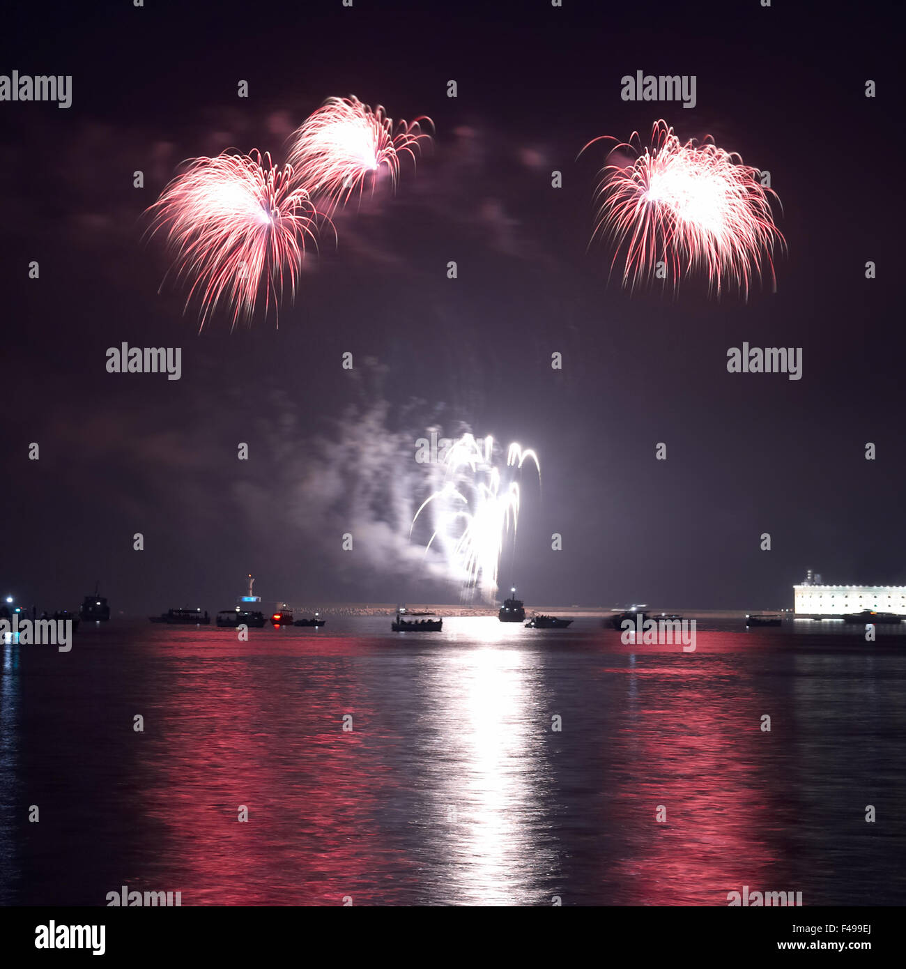 Colorful holiday fireworks Stock Photo - Alamy
