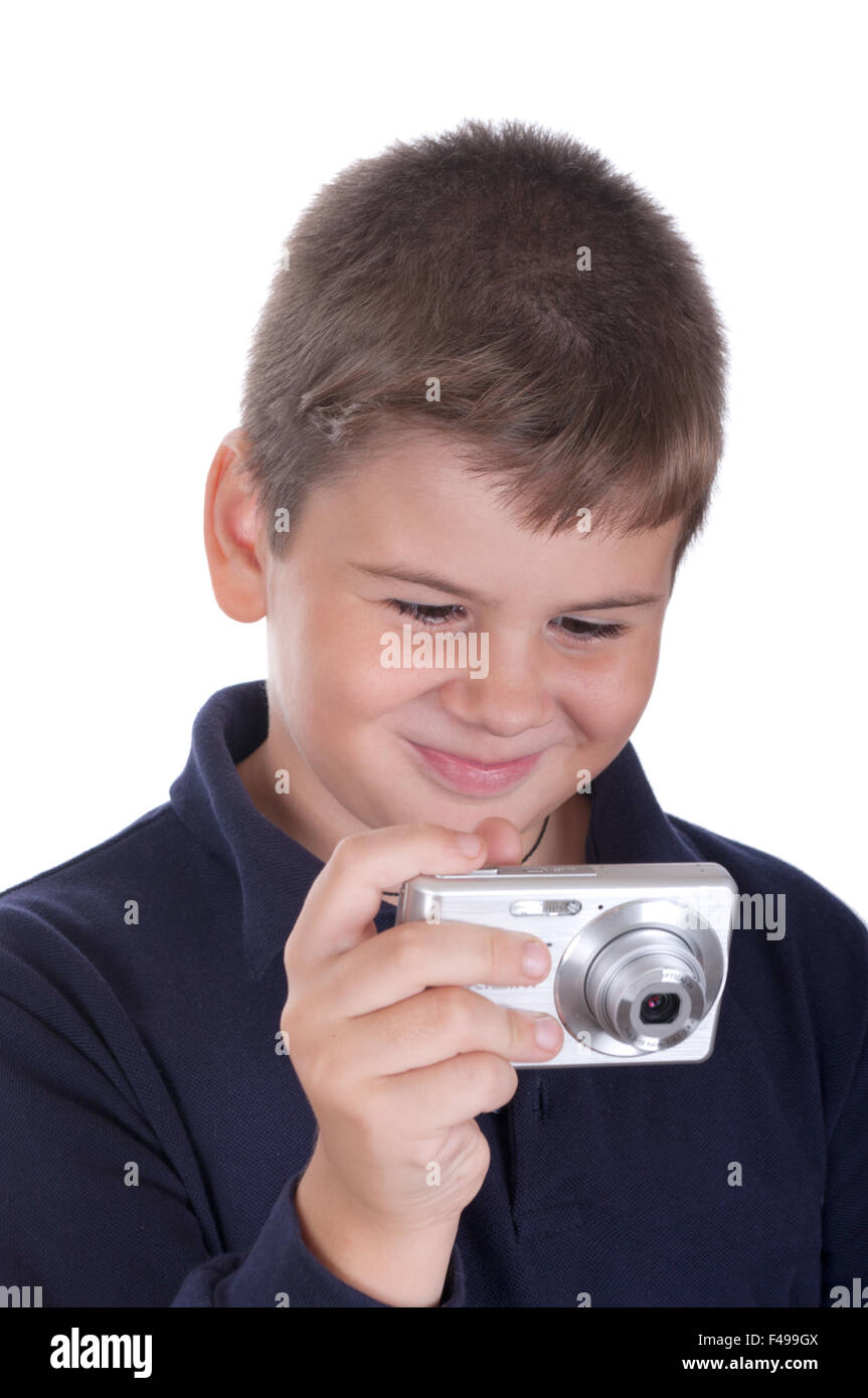Little boy with the camera Stock Photo - Alamy