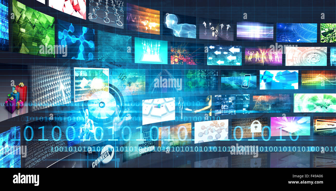 Digital Multimedia Entertainment and Internet Business Concept Stock ...