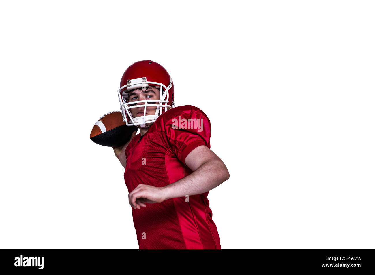 Adult football player throwing ball hi-res stock photography and images ...