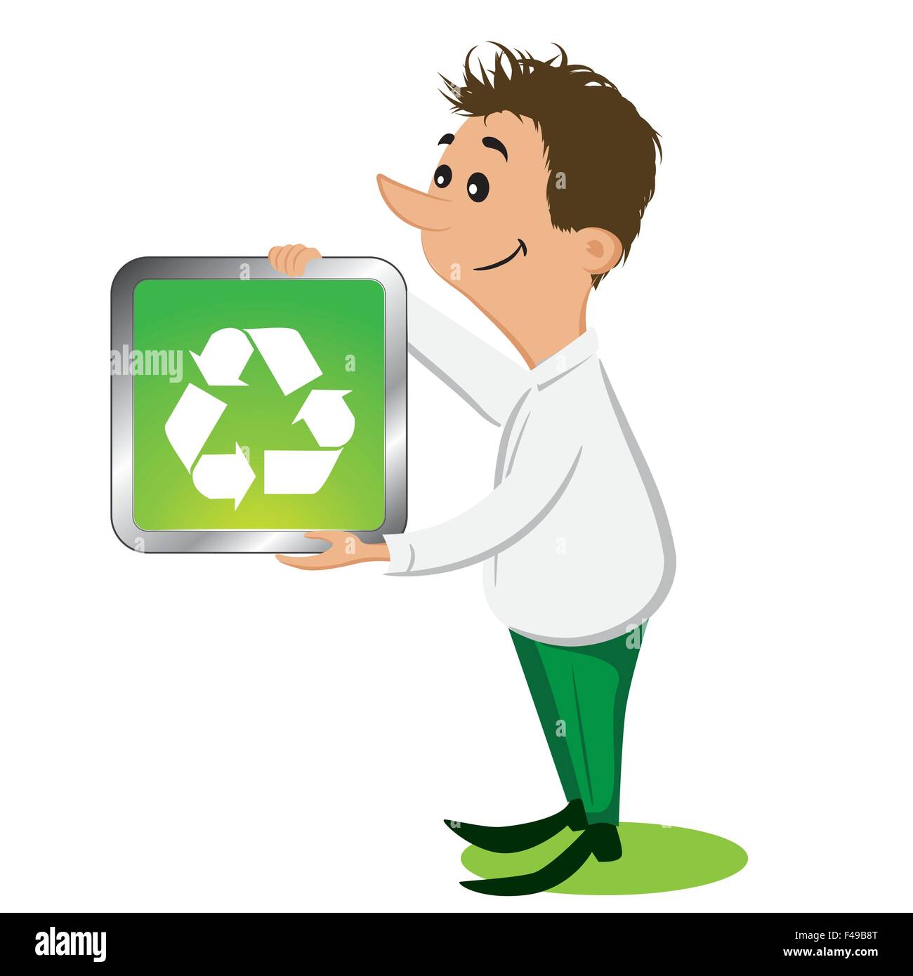 Recycle Man Logo Vector