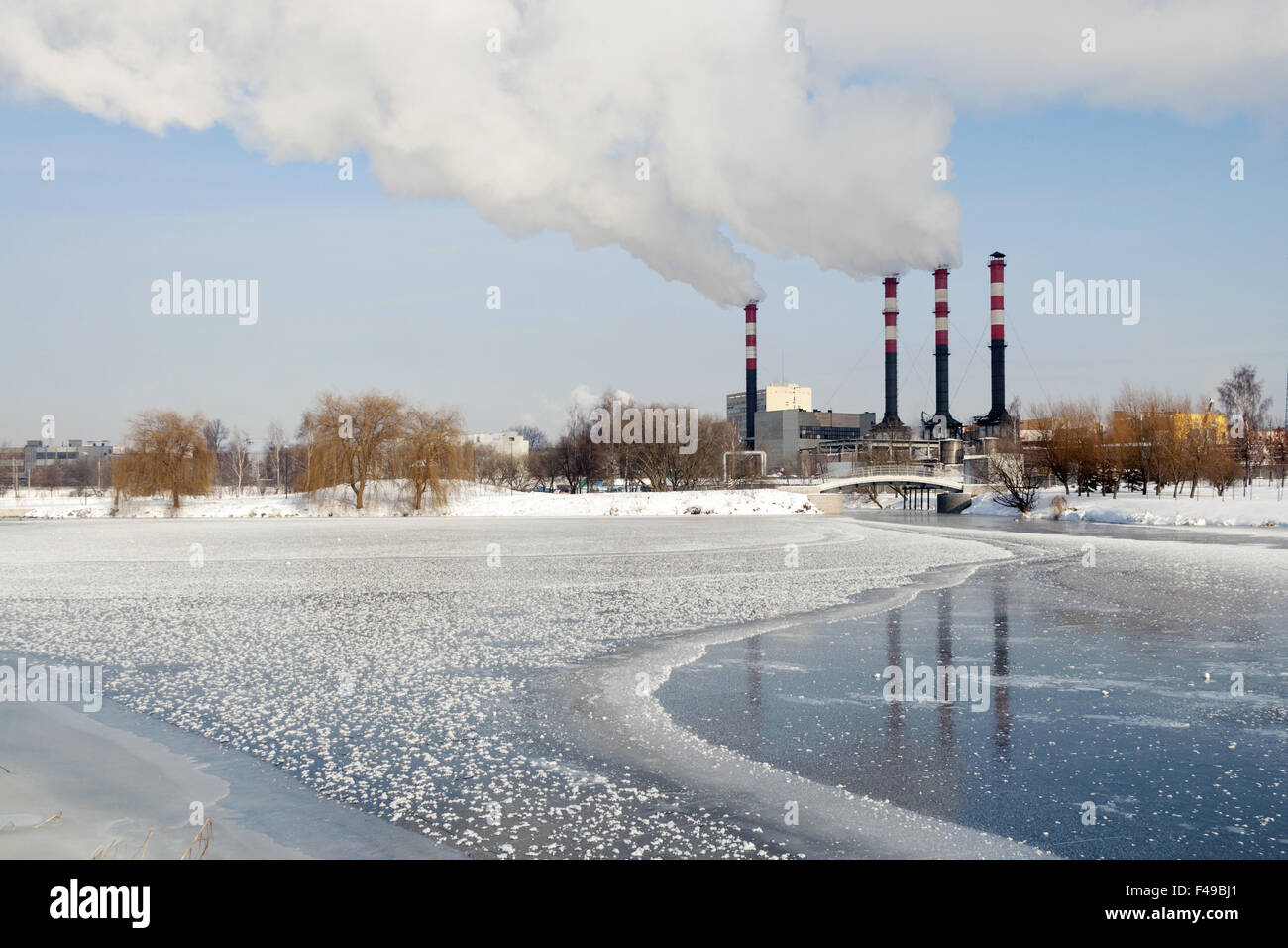 winter chimneys landscape Stock Photo - Alamy
