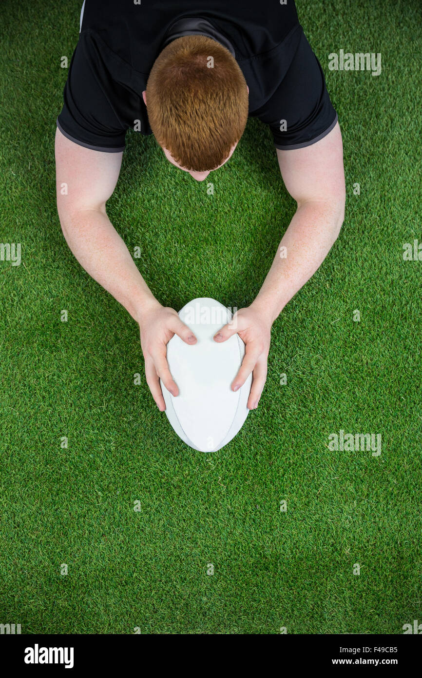 A rugby player scoring a try Stock Photo - Alamy