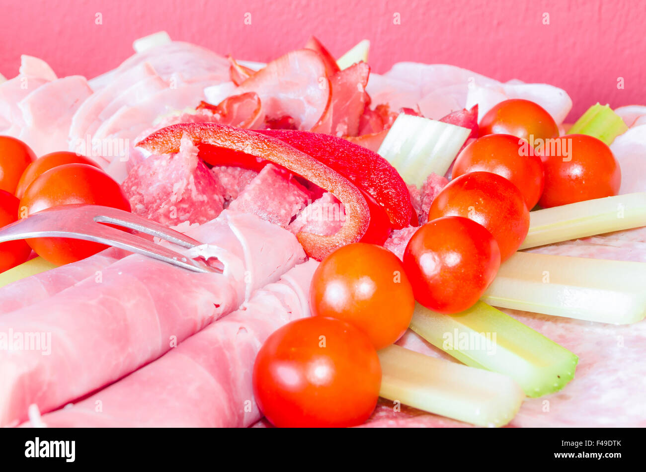 Meat plate, sausage plate Stock Photo - Alamy