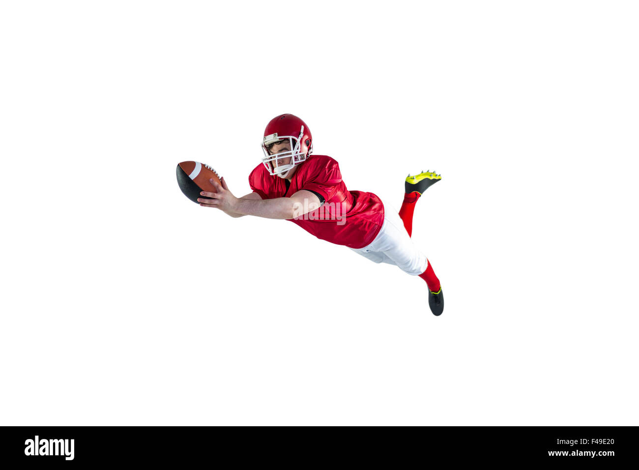 American football player scoring a touchdown Stock Photo - Alamy