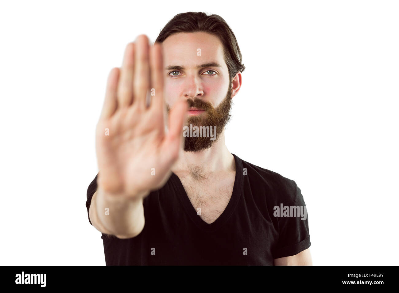 Man holding out hand stop hi-res stock photography and images - Alamy