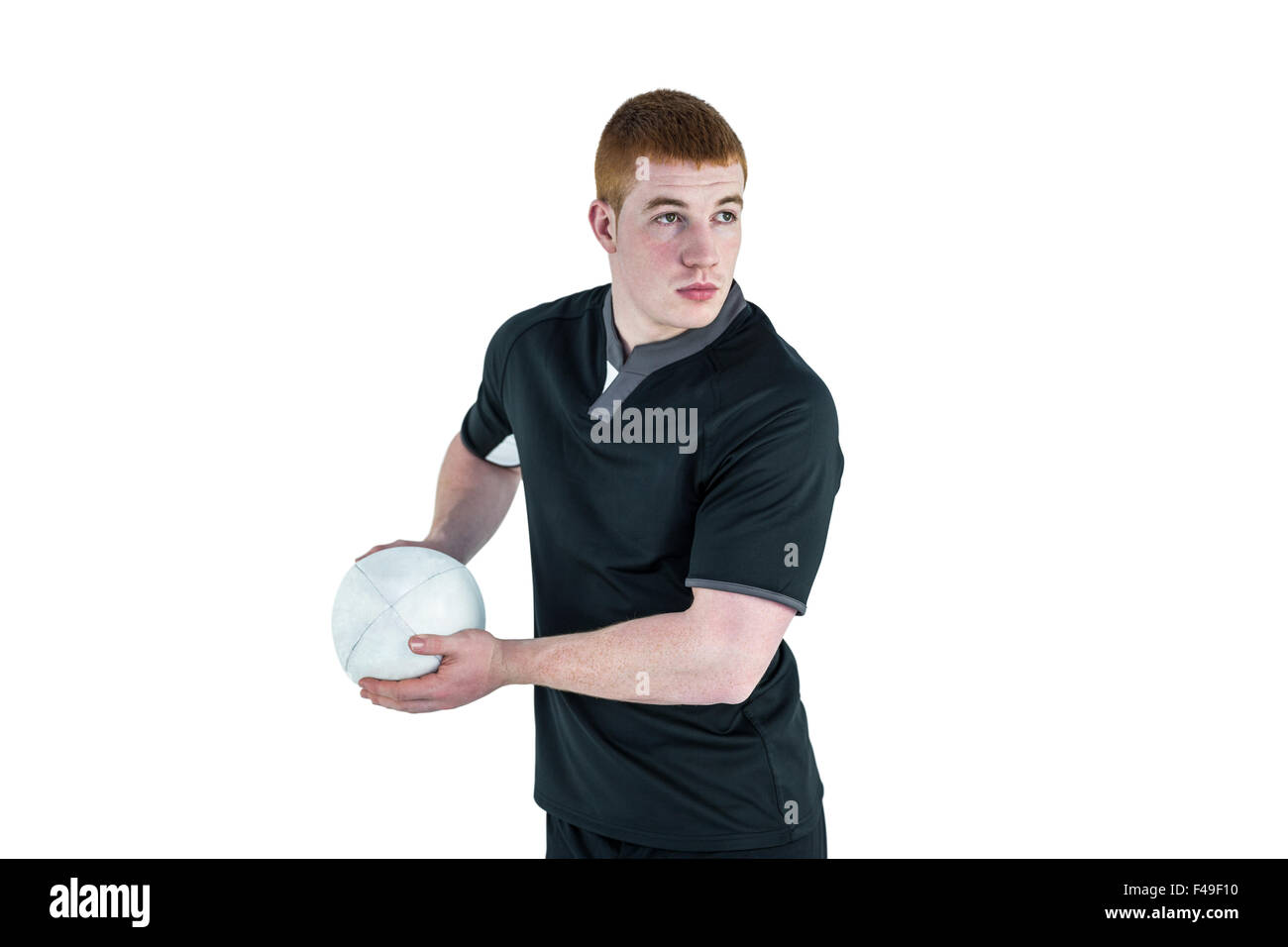 Rugby player about to throw a rugby ball Stock Photo - Alamy