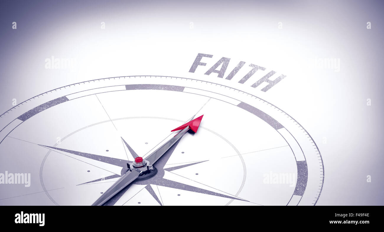 Faith against compass Stock Photo - Alamy